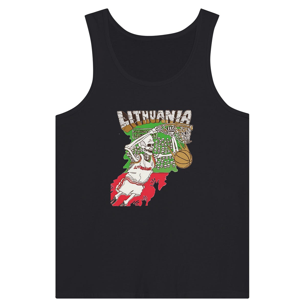 Basketball Skeleton Lithuania Tank Top - Tees Ideas - Medium