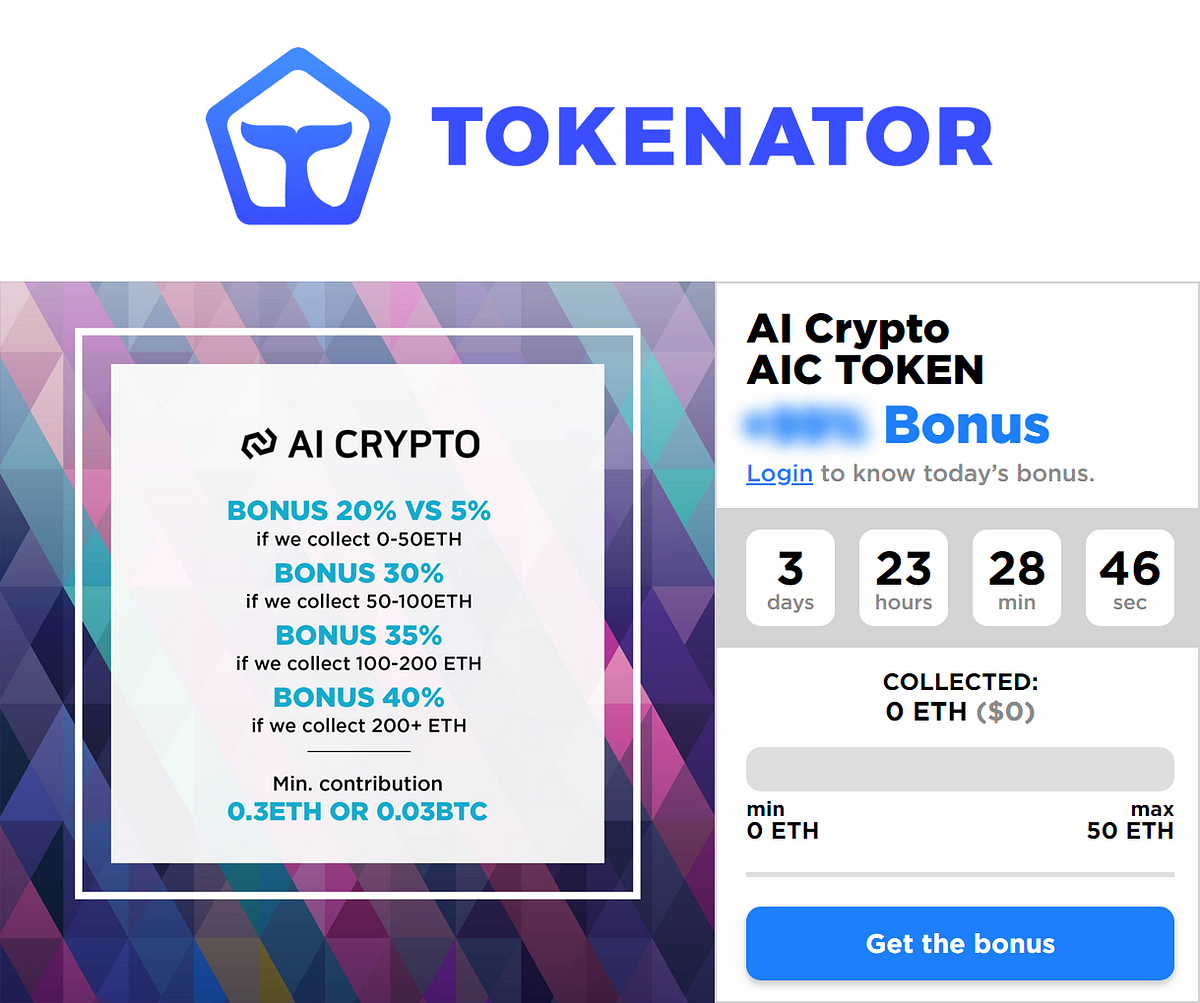 🐳 AI Crypto ICO Tokens AIC with up to 40% Bonus — Only on Tokenator! 🐳 ...