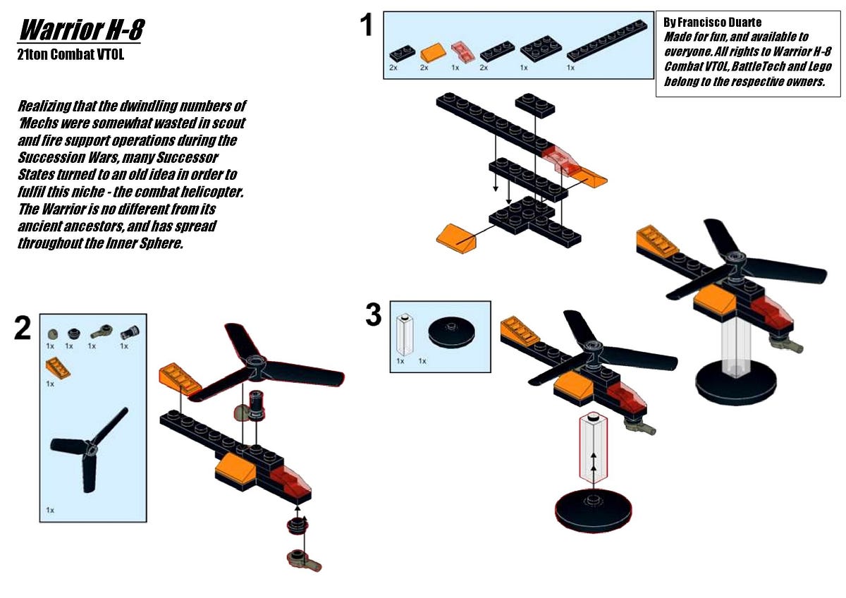Lego Build 45 — Warrior VTOL. I know, it’s two weeks in a row with ...