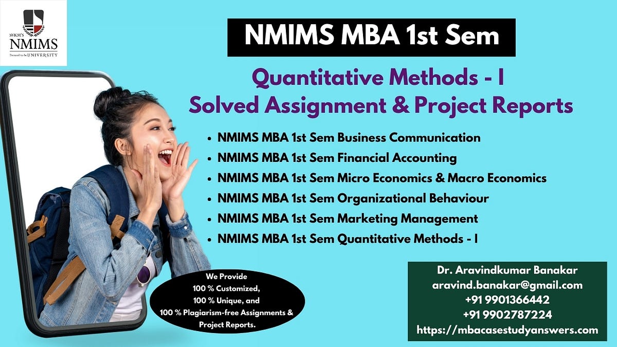 Where can I find NMIMS MBA 1st Sem Quantitative Methods — I Solved Assignment | by Solved ...