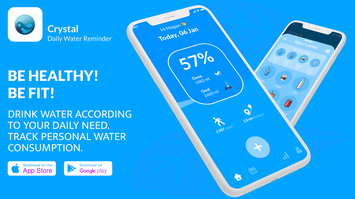 Crystal: Hydration Tracker at its best. | by Glim Apps | Glim Apps | Medium