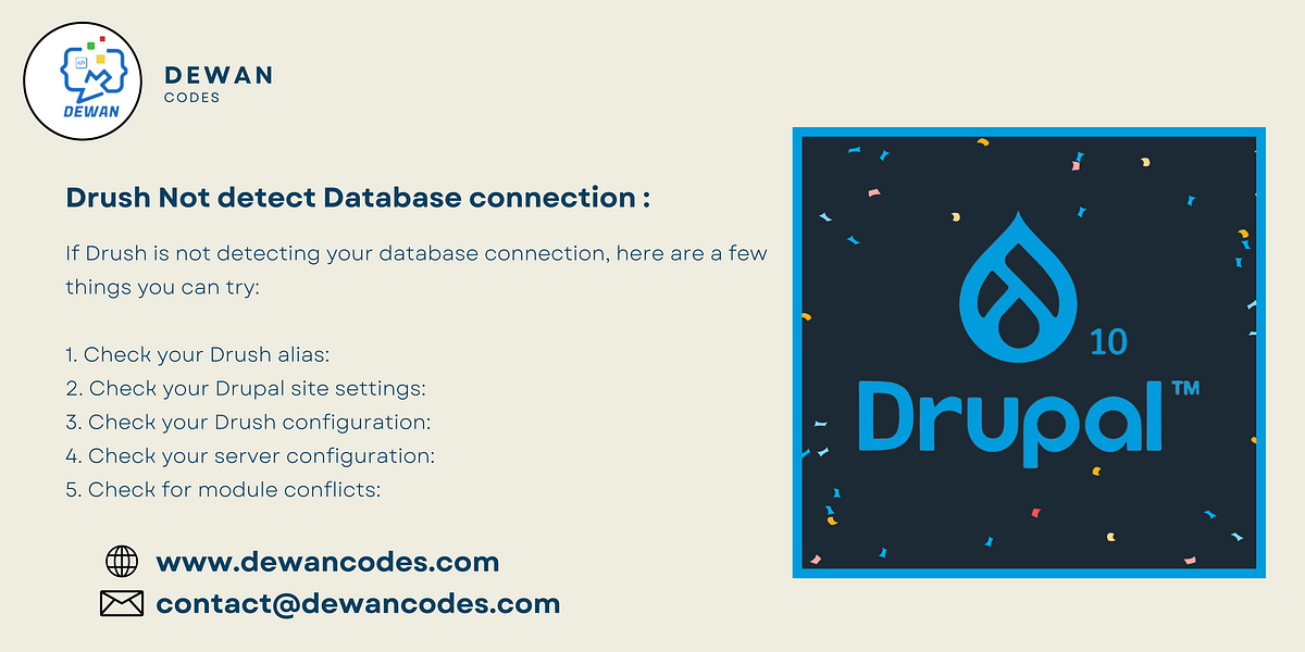 drupal 10Drush Not detect Database connection : - Dewancodes - Medium