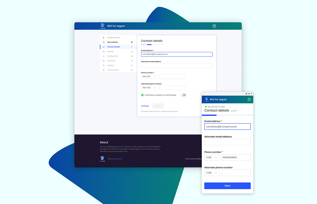 Visual Design Refresh of SpringVerify’s BGV Form | by SKD7 | Mar, 2024 | Medium
