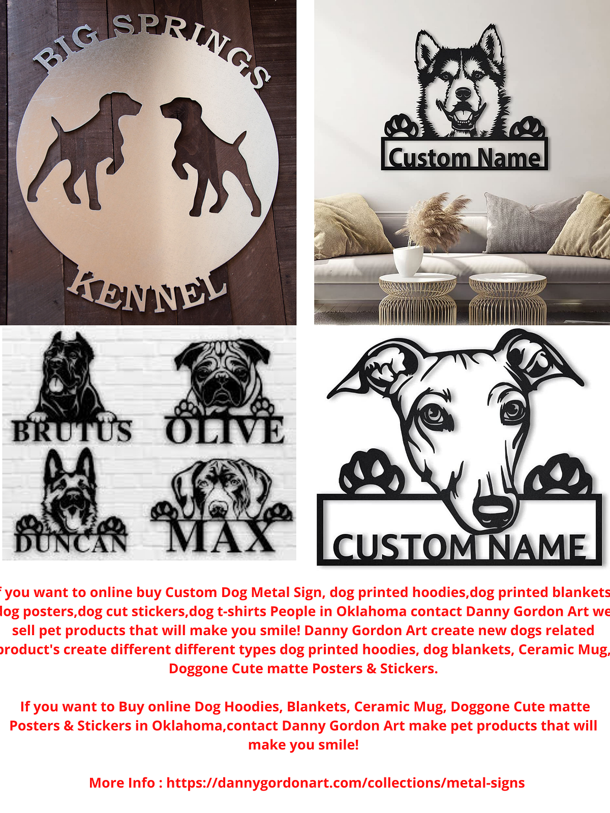 Dog Name Metal Sign in Oklahoma - Danny Gordon Art - Medium