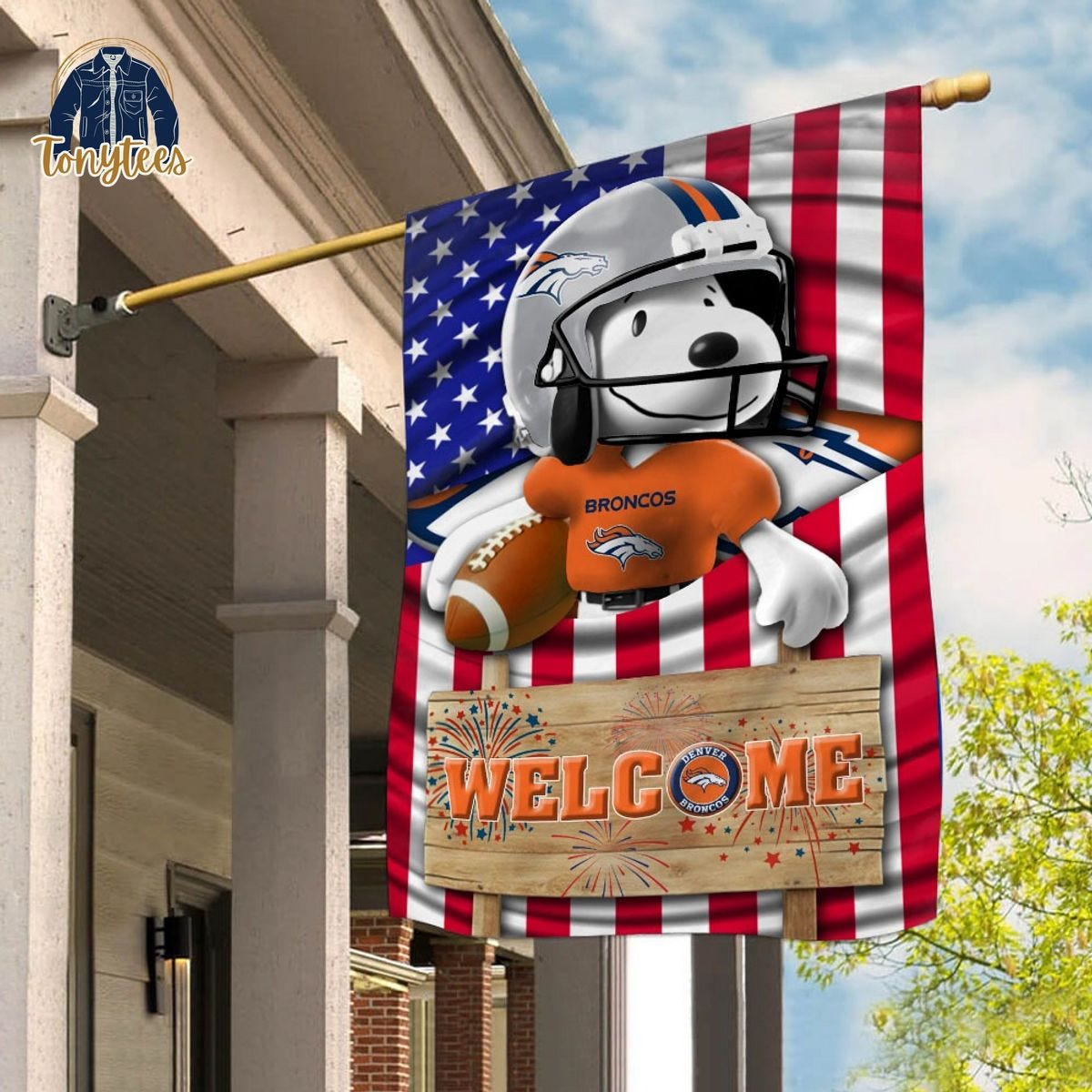 Denver Broncos Snoopy Peanuts Welcome Custom Name Garden Flag | by ...