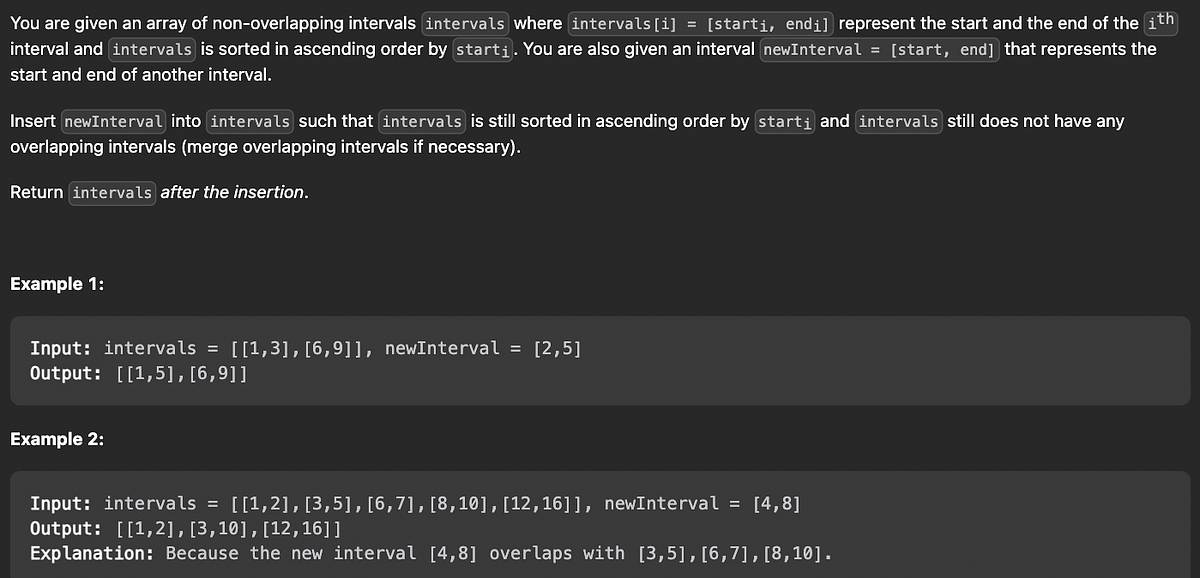 演算法筆記 57. Insert Interval - Sean Chang - Medium