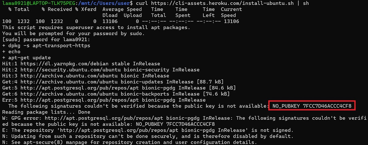 使用 Windows 在 Ubuntu WSL 內使用 Heroku | by Galen-Ting | 廢物到工程師的一大步 | Medium