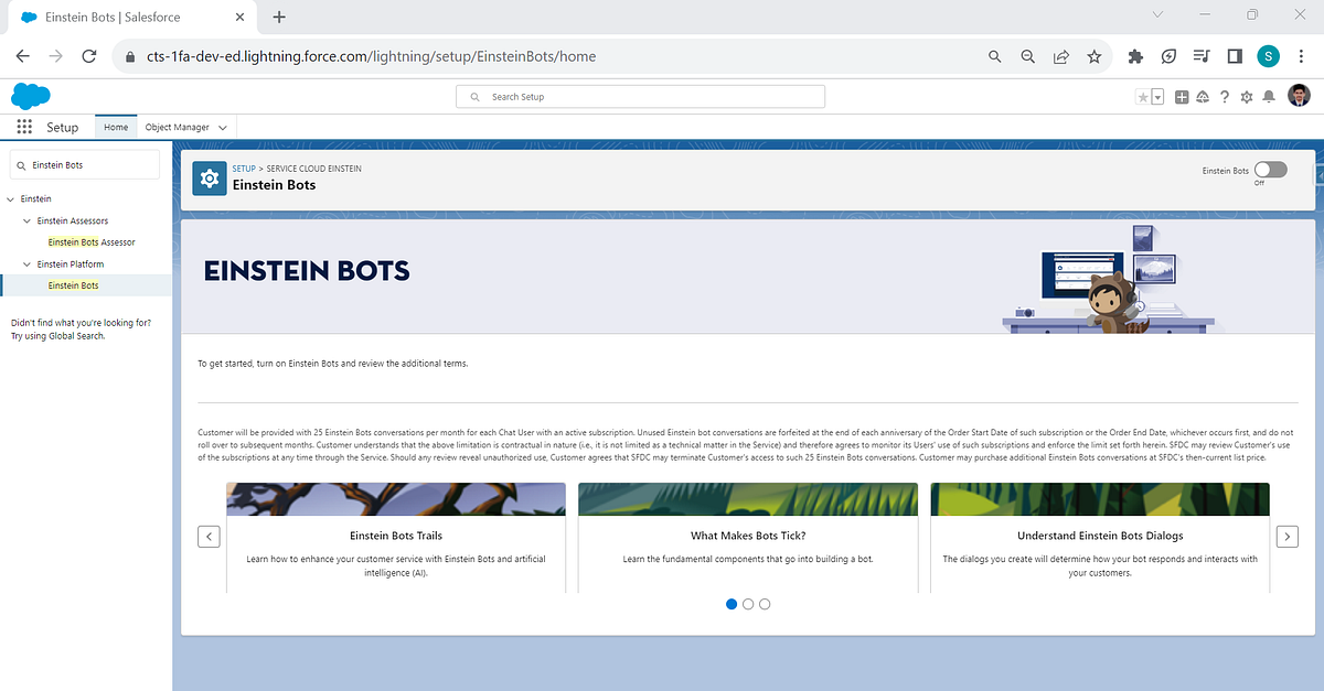 DAY 2: Implementing Einstein Bot Salesforce AI to serve clients quickly | by Shubham Rajput | Medium