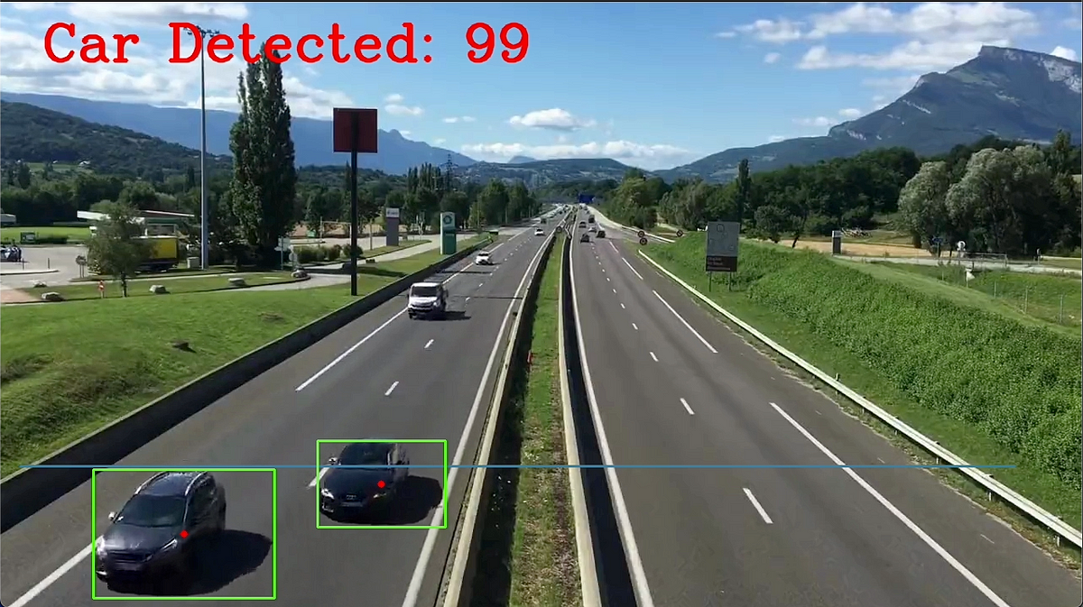 Real Time Vehicle Detection And Counting Using Background Subtractor Comparing With Haar Cascade