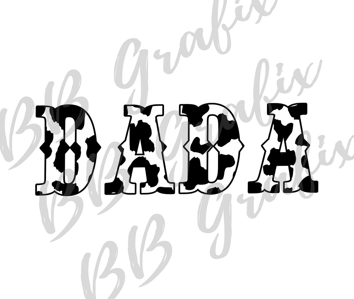 Digital Png File Dada Cow Print Southern Clip Art Printable Waterslide ...