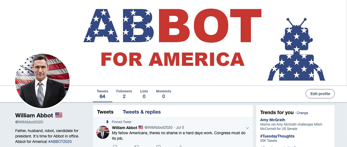The best candidate for president is actually a Twitter bot | by Mary ...