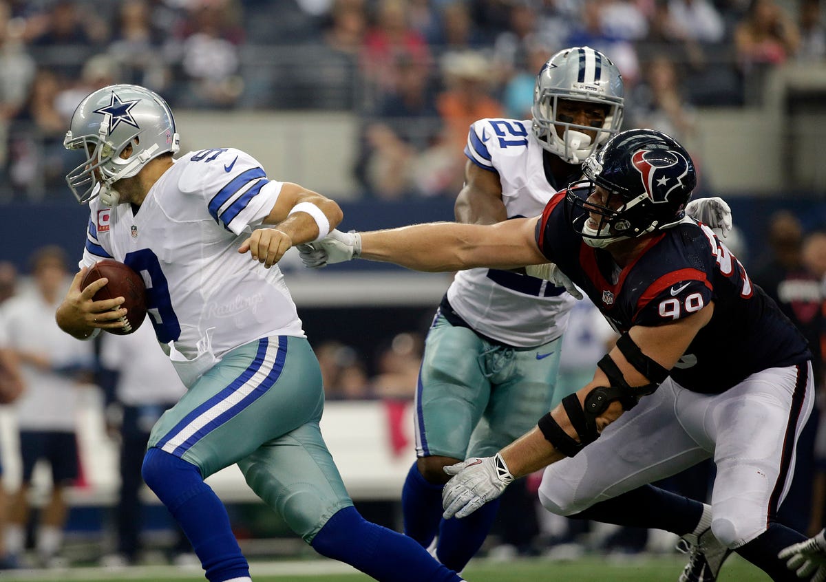 Tony Romo Somehow Evades J.J. Watt To Throw 43-Yard TD Pass | by Tim Ryan | Medium