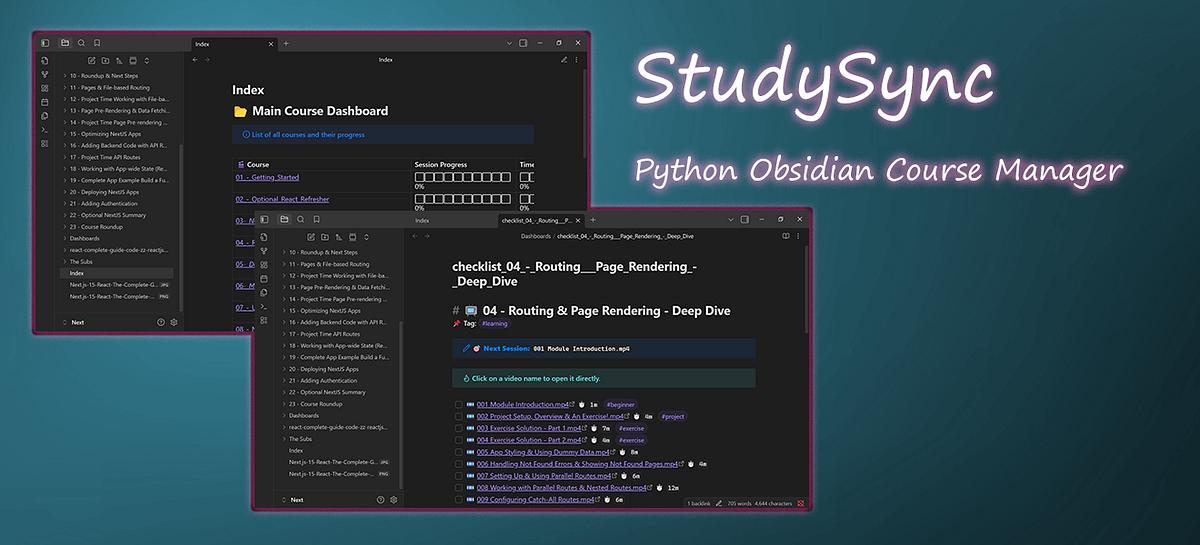 Organize Your Learning Like a Pro: How I Built an Obsidian-Friendly Course Dashboard in Python ...