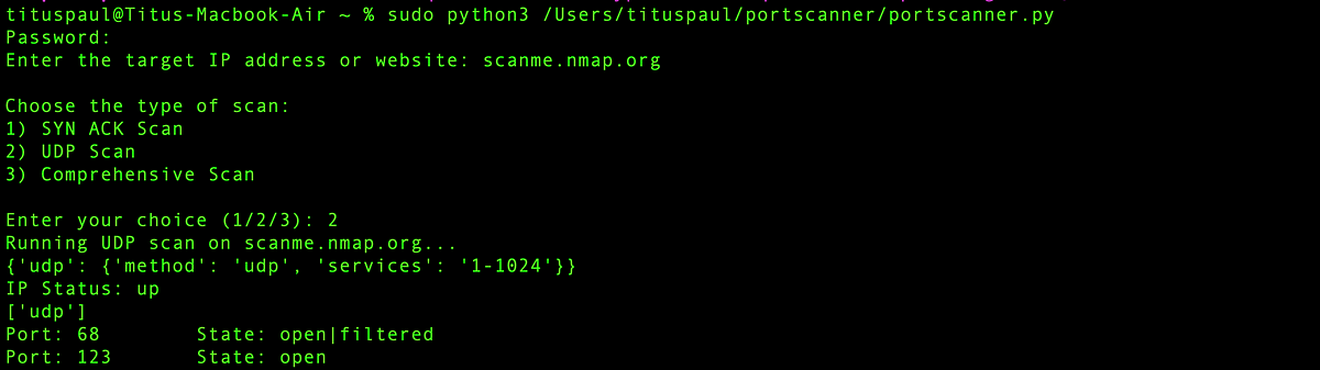 Simple Python-Based Port Scanner with Nmap | by Titus | Medium