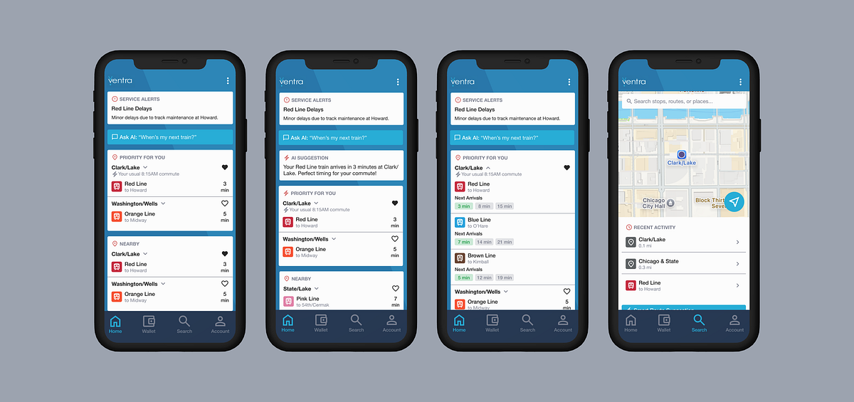 Redesigning the Ventra App: Making Chicago Transit Smarter | by Kaleigh ...