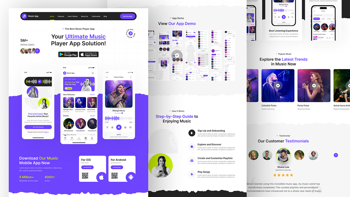 Music App Landing Page | App Landing Page | Website | UIUX Design ...