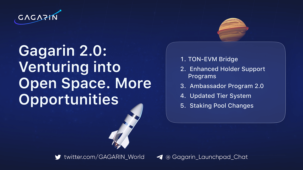 Gagarin 2.0: Venturing into Open Space. More Opportunities. | by ...