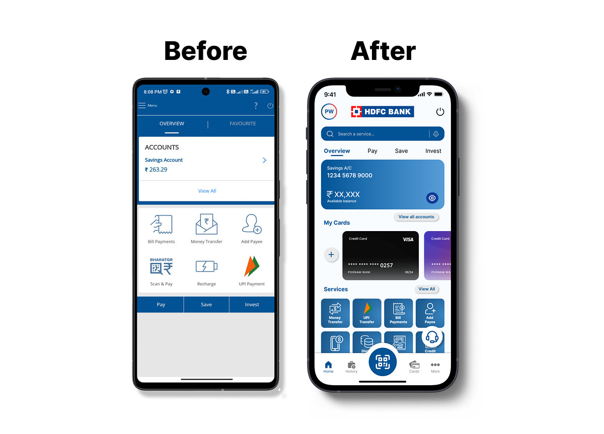 Redesigning the home screen for the HDFC bank app. | by Aishwarya Wani | Bootcamp
