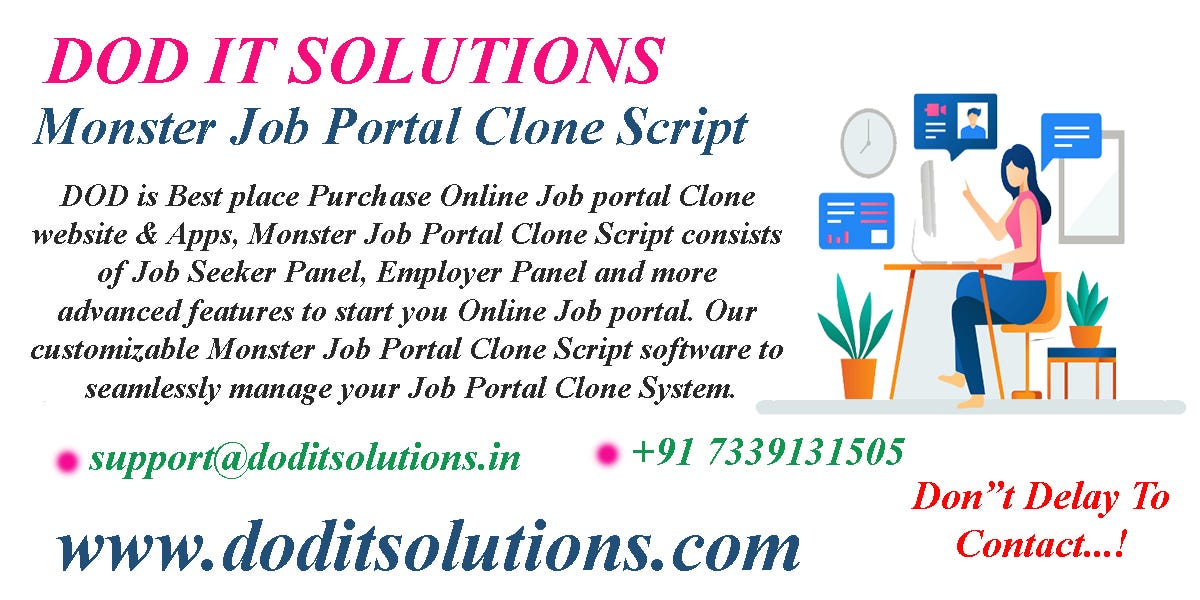Best Readymade Monster Job Portal System — DOD IT SOLUTIONS | by DODITSolutions scriptstore | Medium