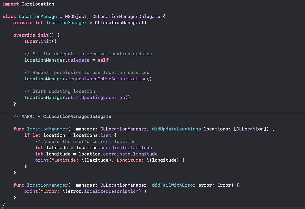 Core Location. Swift Core Location is a framework used… | by Krupasuthar | Medium