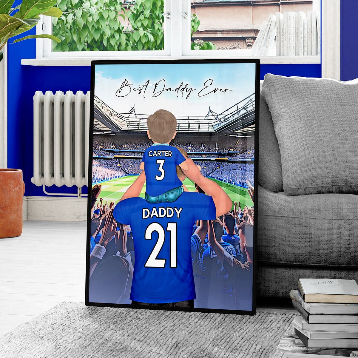 Custom Football Print, Personalised Chelsea Print, Step Dad Gift from ...