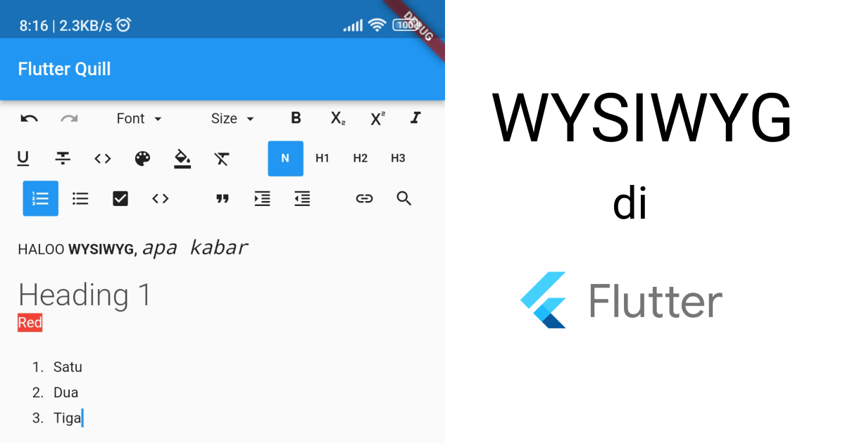 Memasang WYSIWYG di Flutter | Medium
