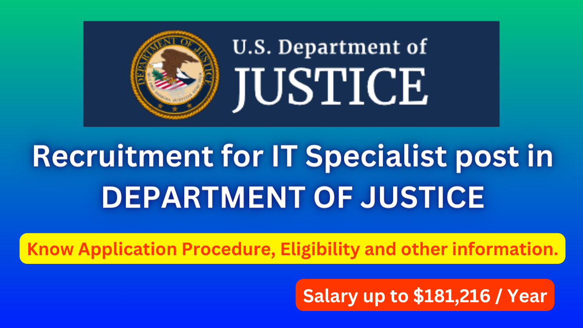 USA JOBS : Recruitment for IT Specialist post in DEPARTMENT OF JUSTICE ...