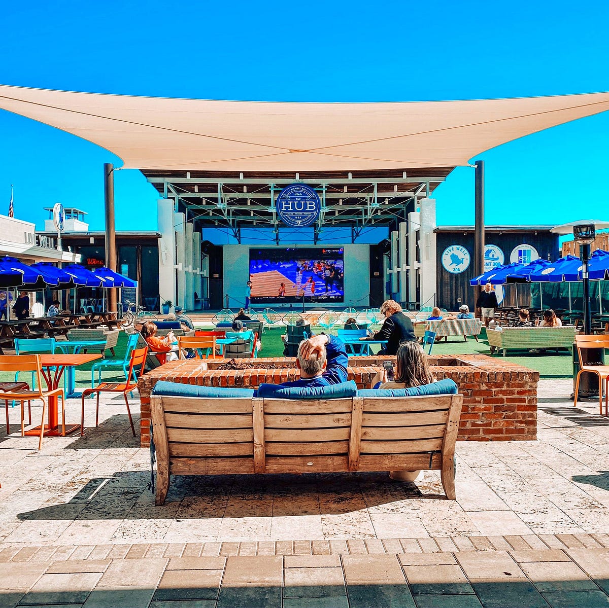‪Blue Skies & Basketball 🏀 👊‬. ‪THE HUB #Entertainment #District‬ | by ...