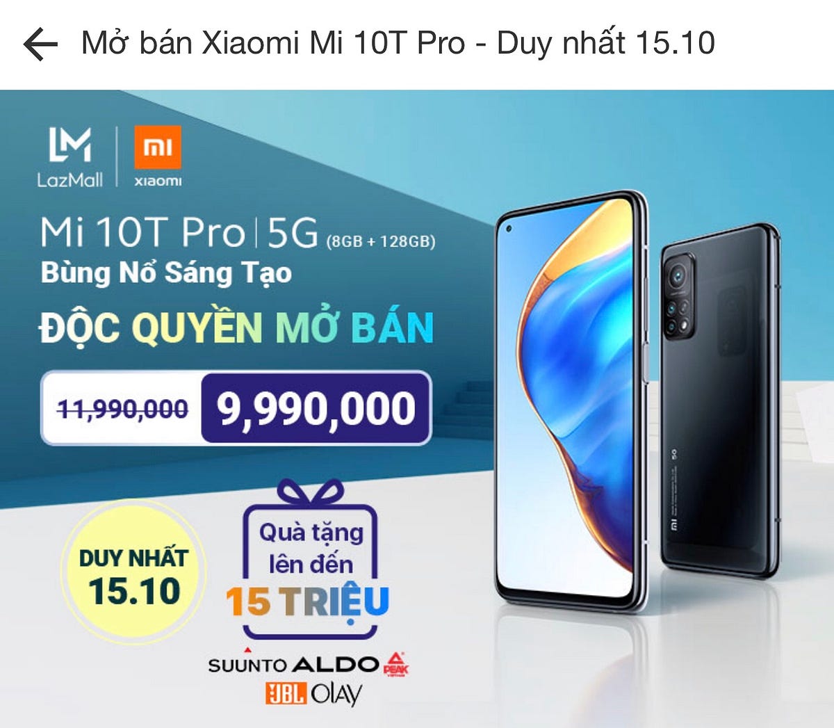 Điện thoại Xiaomi M10T PRO sẽ mở bán độc quyền tại Lazada duy nhất ngày ...