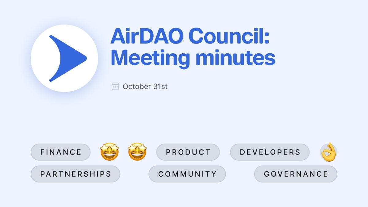 AirDAO Council: Meeting minutes — October 31st, 2023 | by airdaocouncil ...