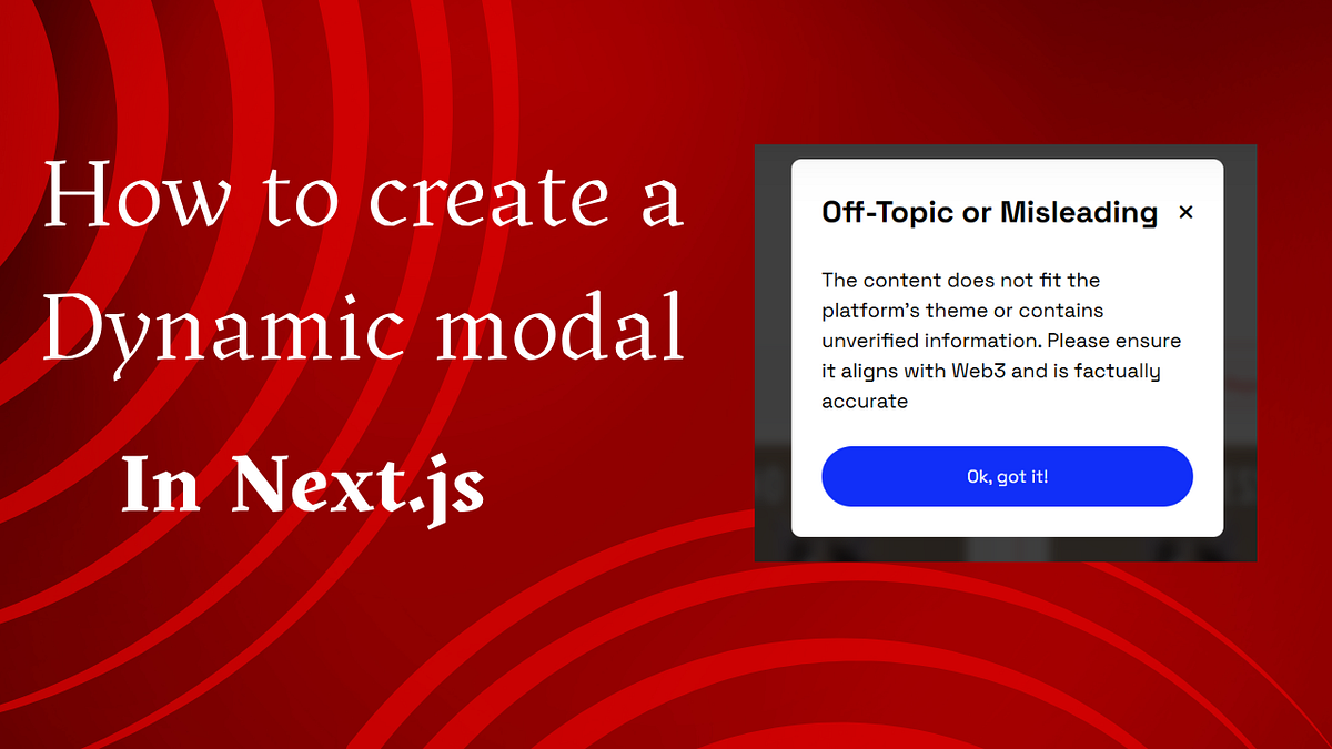 How To Build A Dynamic Modal In Next js | by Emmanuelchukwuemeka | Apr, 2025 | Medium