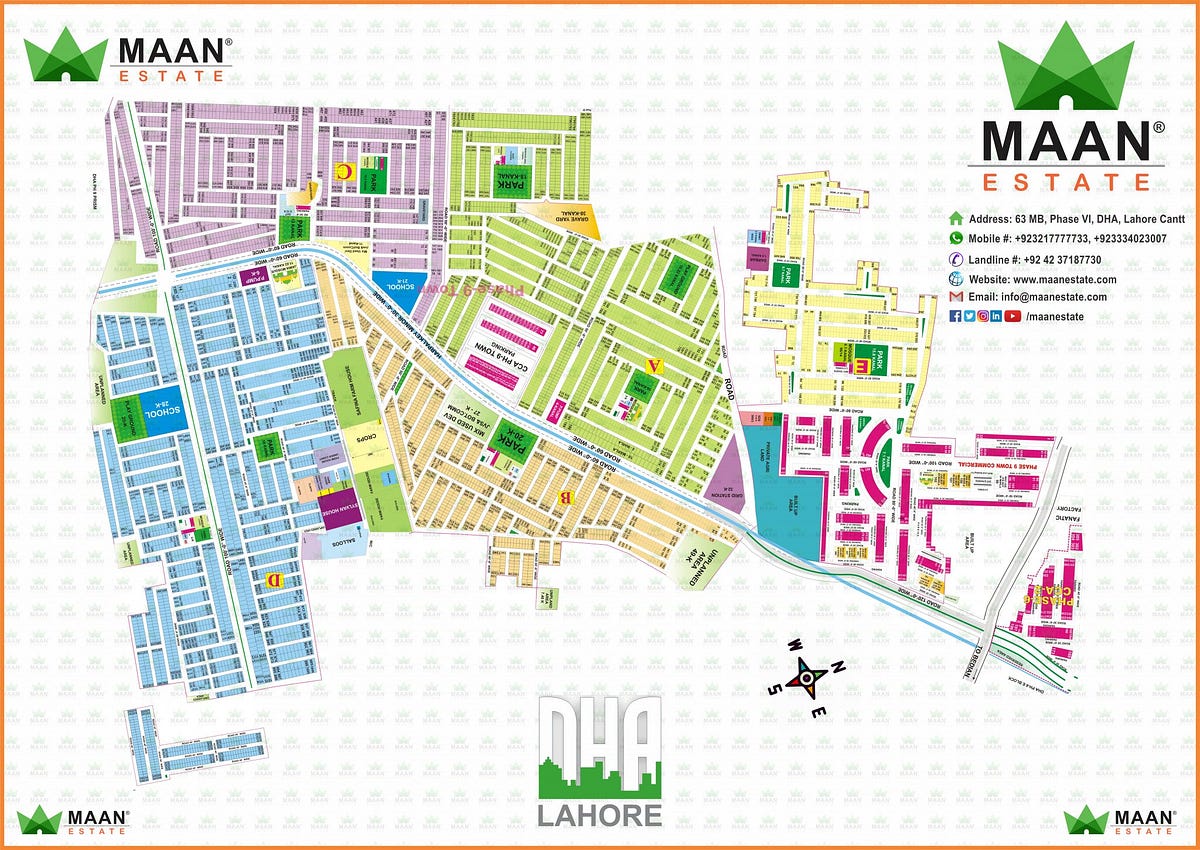 DHA Lahore Phase — 9 Town. Location Map | House For Sale |… | by MAAN ...