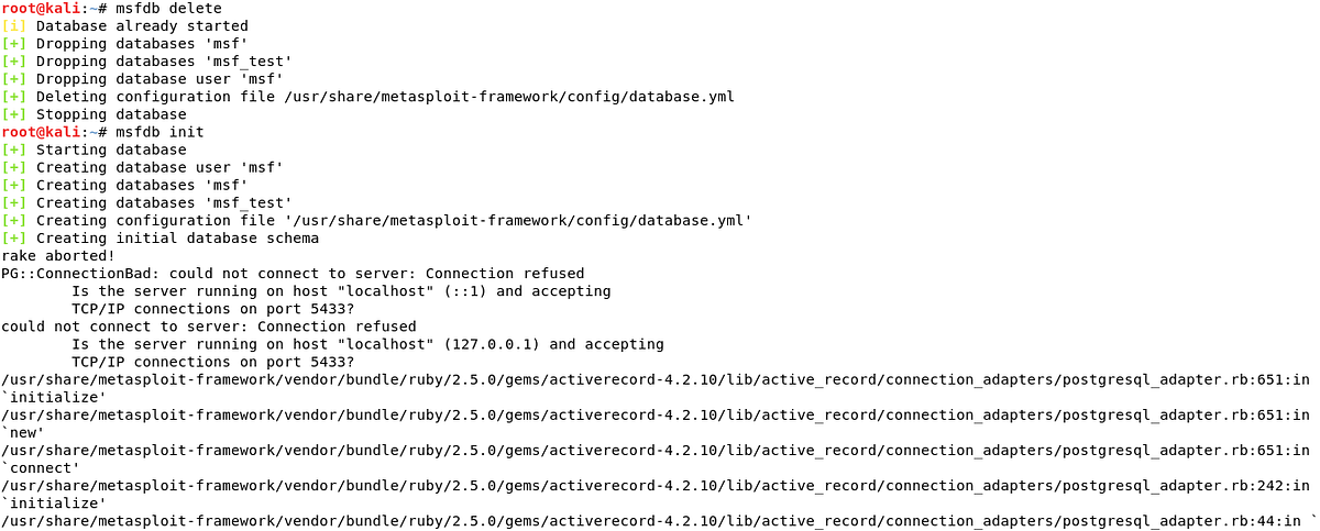 Metasploit postgresql selected no connection on Kali Linux | by Ki Lurah Bagong | Medium