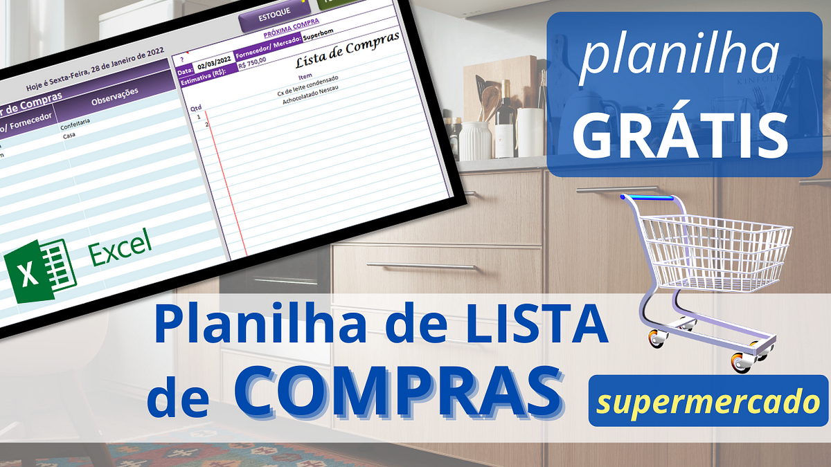 Lista de COMPRAS no Excel GRÁTIS {PLANILHA de Compras de Supermercado} | by Anderson Martins ...