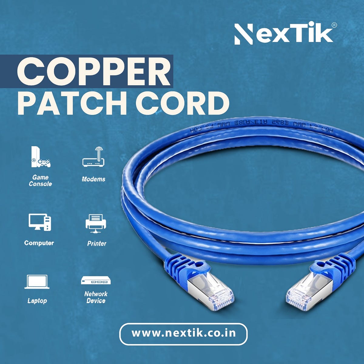 Copper Patch Cable Cat 5 Patch CCA - Nextik - Medium