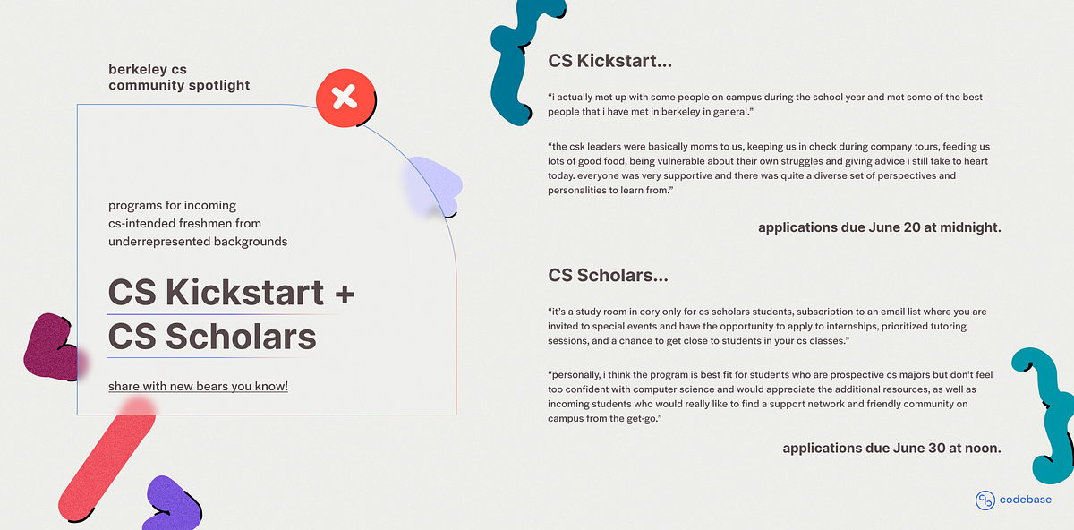 Cal Cs Community Spotlight Cs Kickstart And Cs Scholars By Codebase Berkeley Codebase Medium