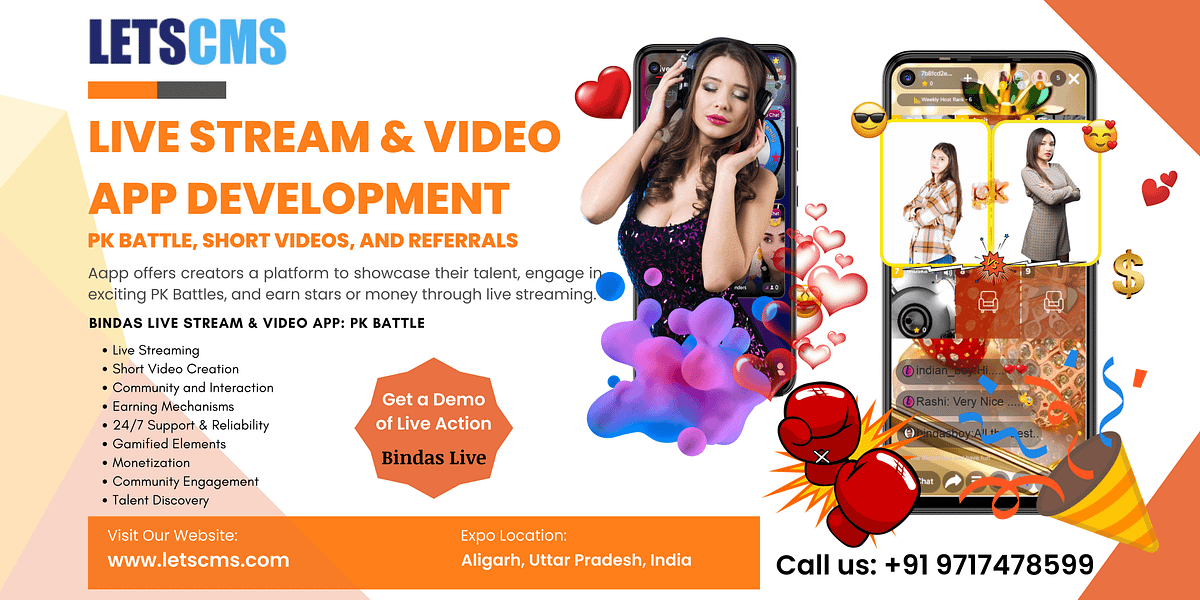 Mobile App Development: Live Stream & Video App with pk battle, chat room, Short Video ...