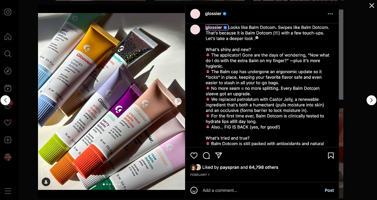 Thought Paper 3: Glossier. Glossier’s Instagram Cult | by Dylan Donzel ...