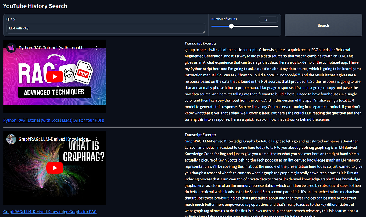 YouTube History Semantic Search. Using embeddings, re-ranking, ChromaDB… | by Elias Tarnaras ...