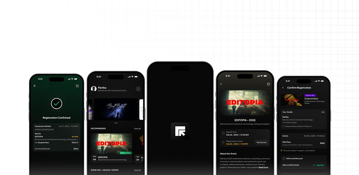 Flex: A UI/UX Case Study on College Event Registration App | by Partha ...