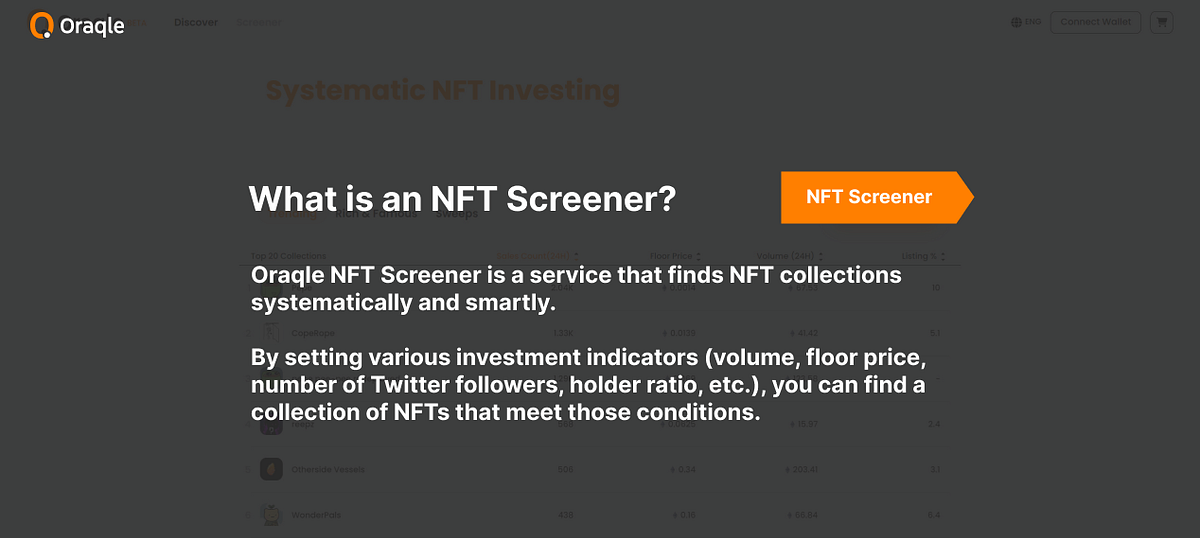Find your NFT collection smartly with Oraqle NFT Screener 🔎 | by Oraqle ...