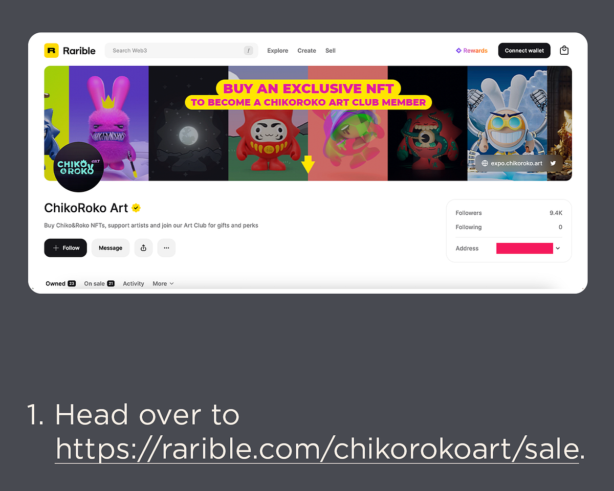 ChikoRoko Art: How to make a purchase on Rarible? | by ArToys | Medium