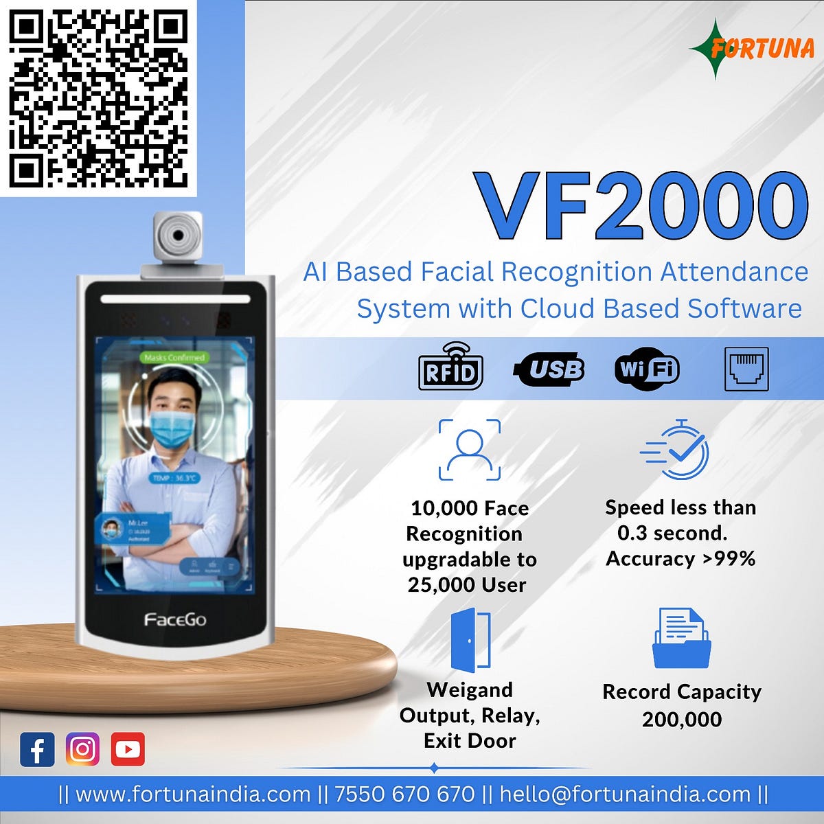 VF2000 Face Recognition Based Attendance SystemVF2000 Face Recognition ... VF2000 Face Recognition Based Attendance SystemVF2000 Face Recognition ...