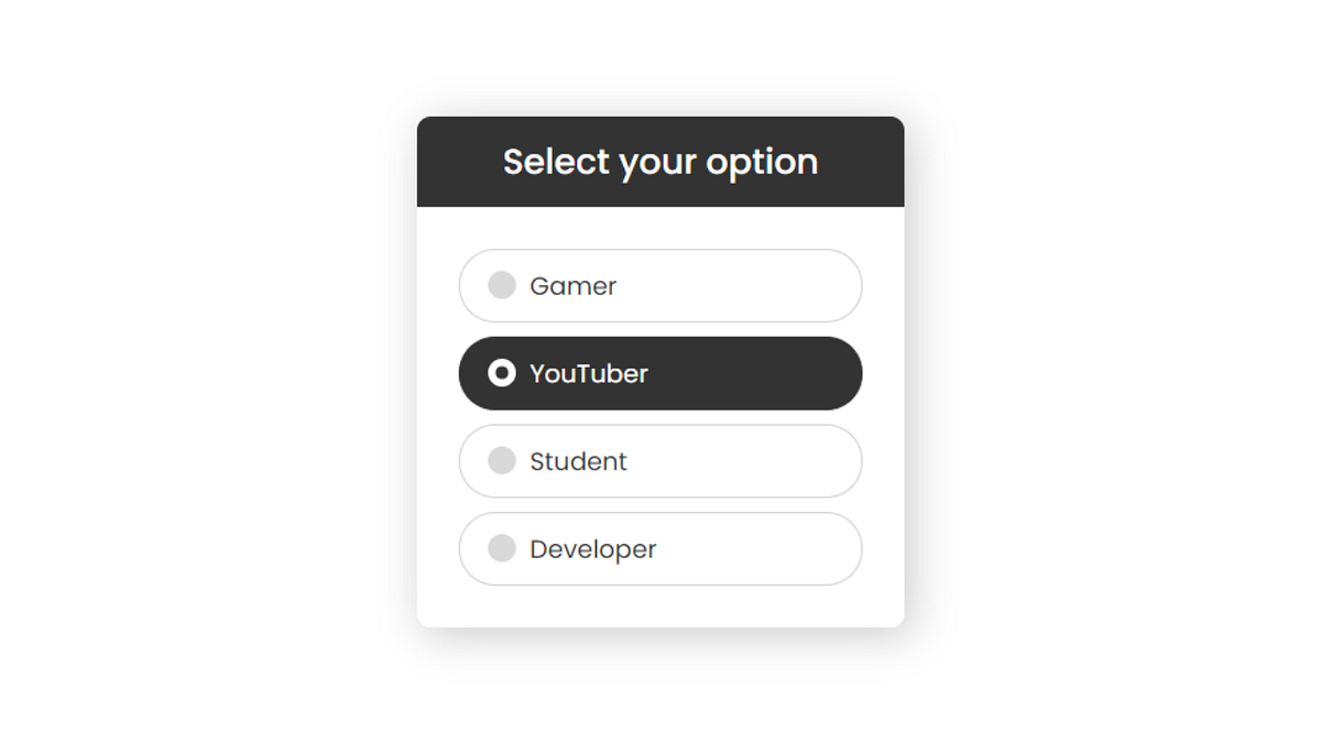 Awesome Custom Radio Buttons using only HTML & CSS | by CodingNepal ...
