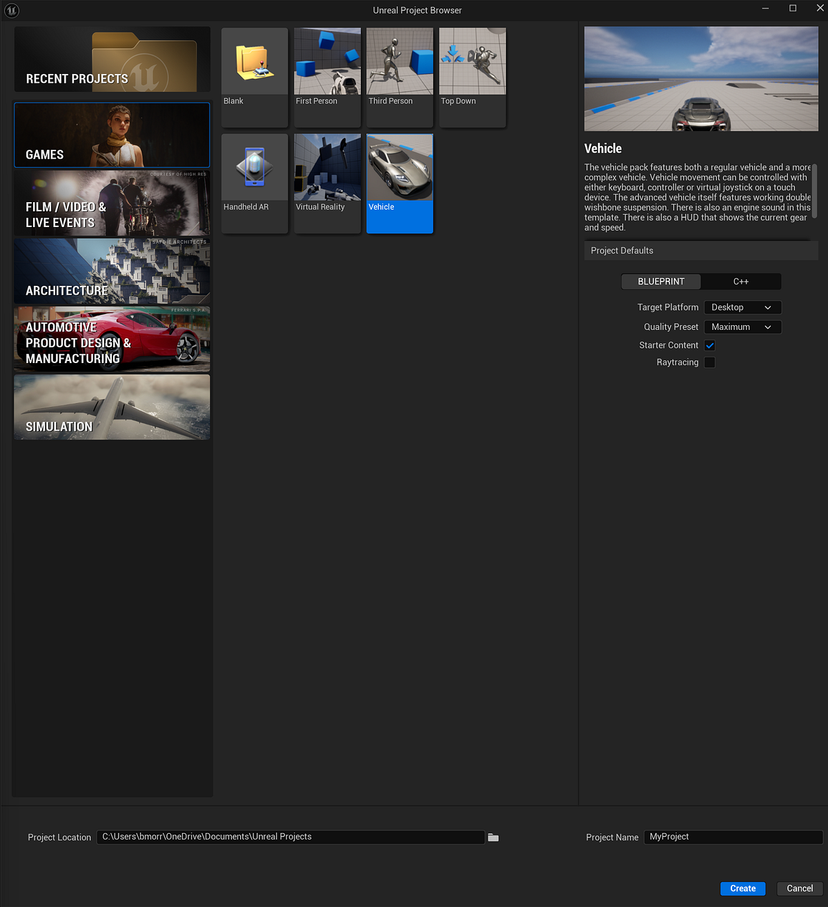 Creating a Project in Unreal Engine | by Barrett Morrissette | Medium