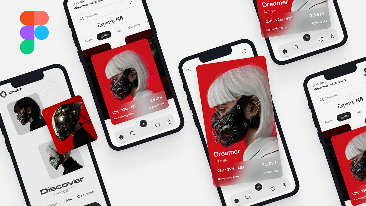 NFT Marketplace App Design Figma Step By Step In 20 Minute | UI/UX ...