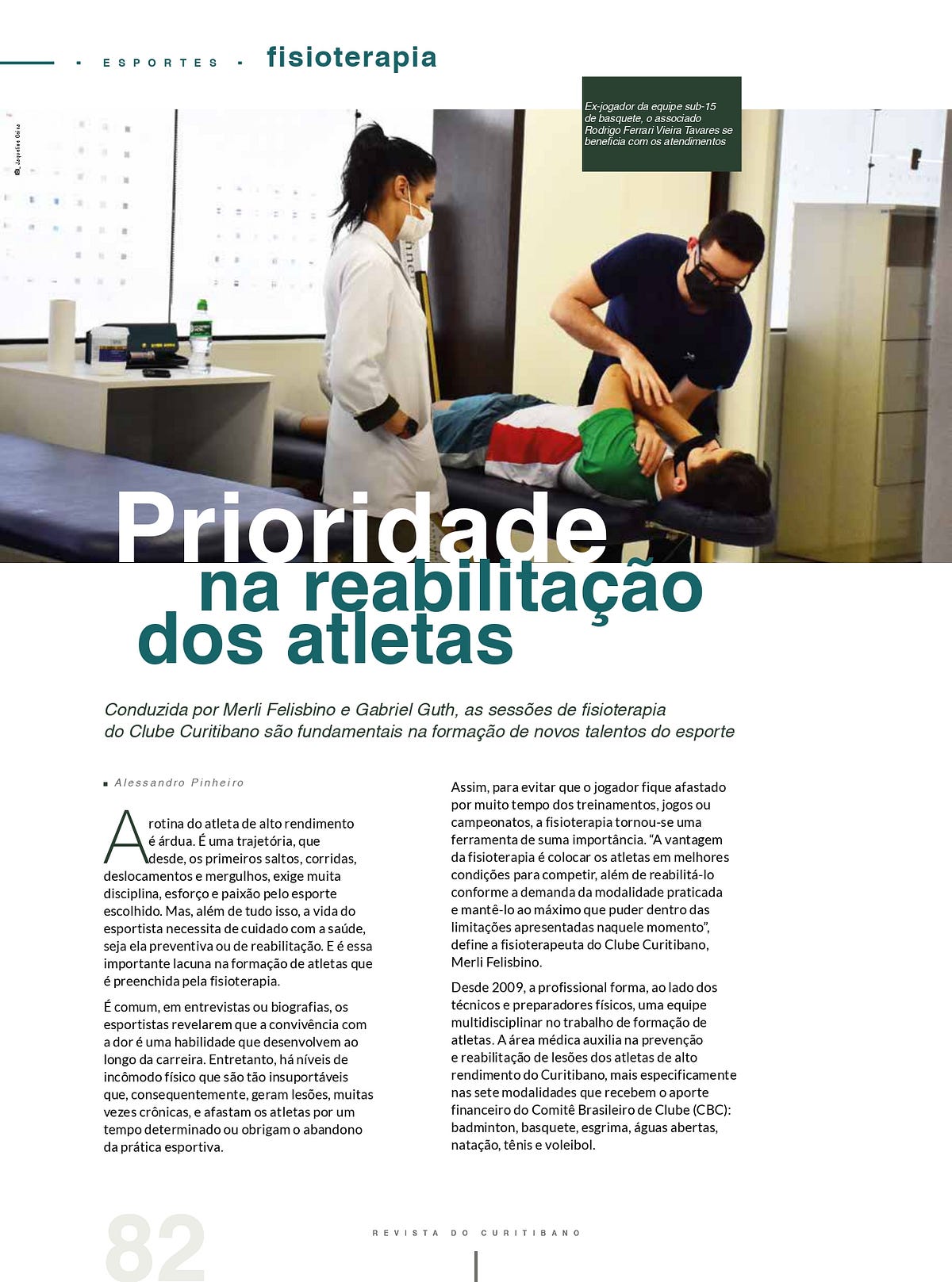 Matéria sobre Fisioterapia Esportiva — Revista do Clube Curitibano ...