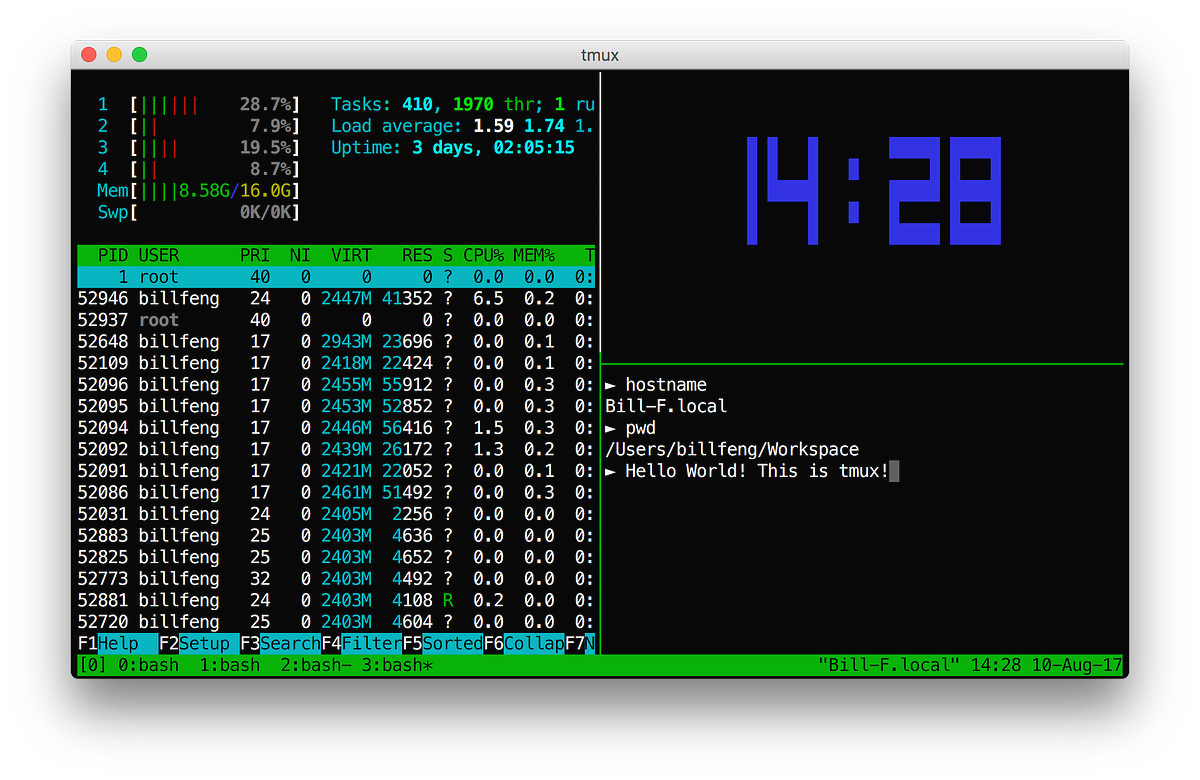 How to Tmux. tmux = terminal multiplexer | by Bill Feng | Medium