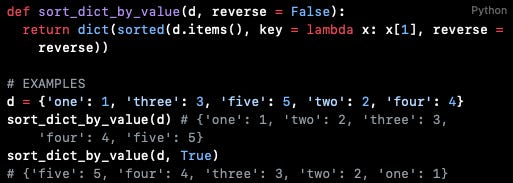 Python代码阅读（第97篇）：字典按照值进行排序 Felix Medium