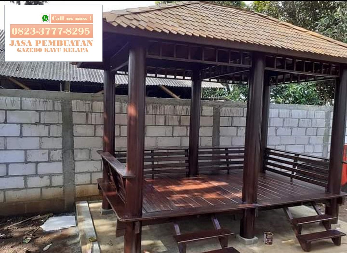 TERIMA JADI, Wa. 081–555–436–087, Tukang Gazebo Kayu Kelapa Minimalis Banjar | by Jual Gazebo ...